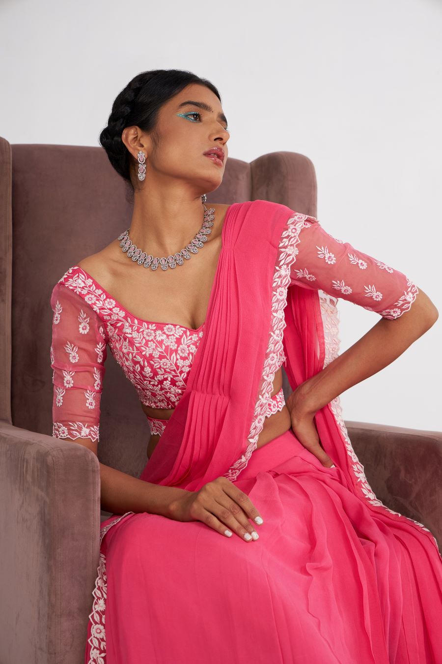 Buy Online Cady Designer Pre Draped Saree | Asaga – asaga