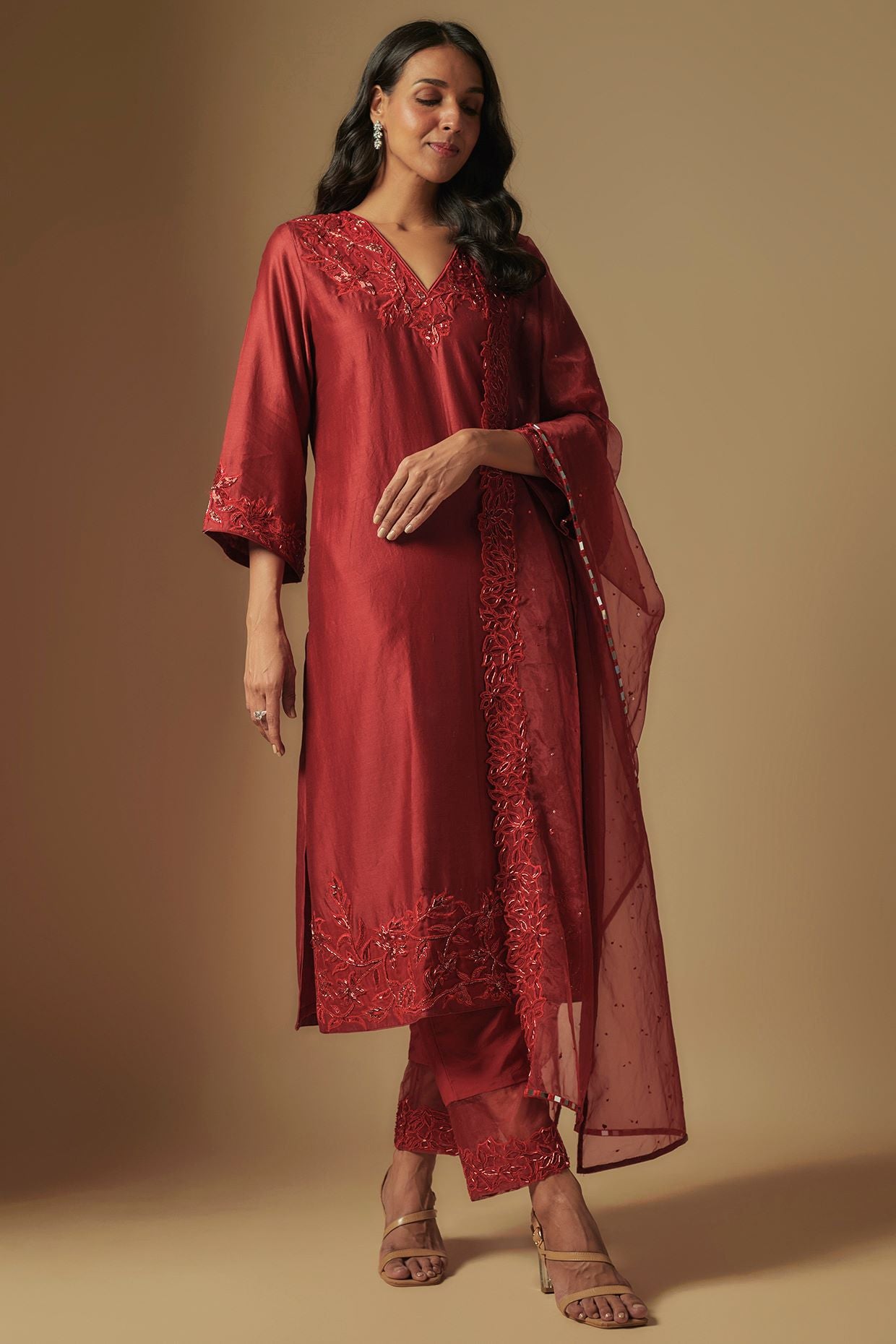 Unveil Elegance with Talon Floral Designer Kurta Set | Asaga – asaga